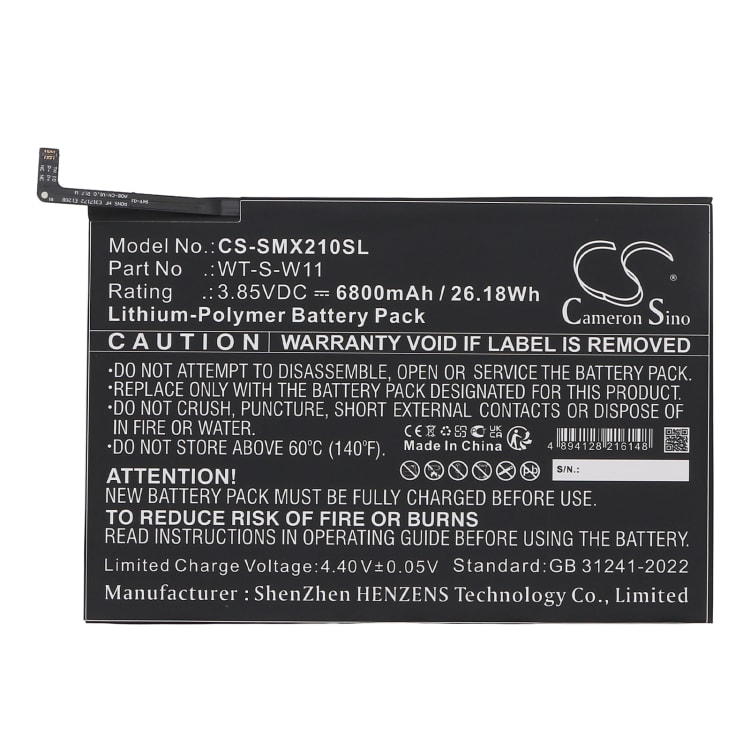 Samsung Galaxy Tab A9+ 5G Battery WT-S-W11 SM-X210 Replacement ...